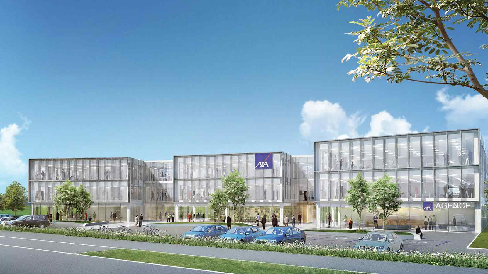 1st stone laid at Sunny, headquarters of AXA France | GA