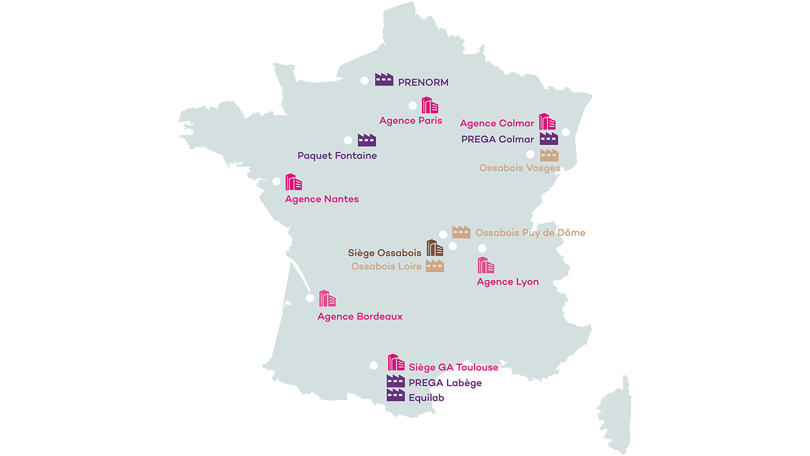 Nos implantations en France | Groupe GA